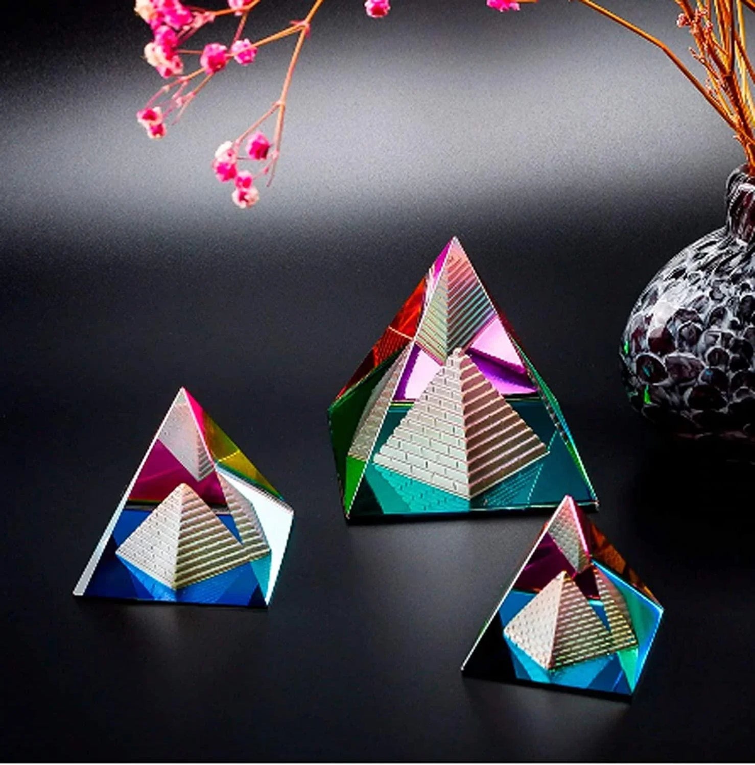 Feng Shui Crystal Pyramid for Positive Energy, Vastu Correction, Good ...